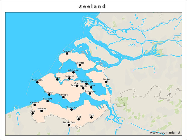 Topografie Zeeland | www.topomania.net