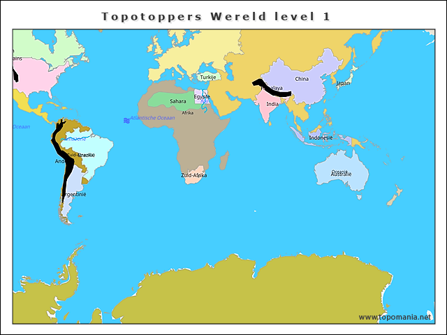 Topografie Topotoppers Wereld level 1 | www.topomania.net