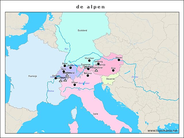 Topografie de alpen | www.topomania.net