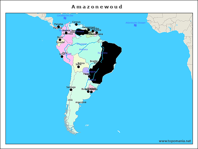 Topografie Amazonewoud | www.topomania.net