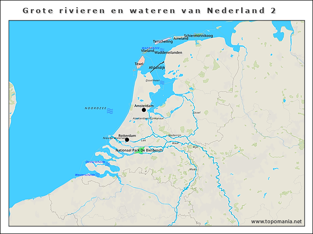 Topografie Grote rivieren en wateren van Nederland 2 | www.topomania.net