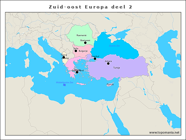 Topografie Zuid-oost Europa deel 2 | www.topomania.net
