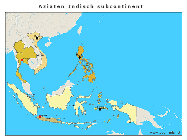 Topografie Aziaten Indisch subcontinent | www.topomania.net