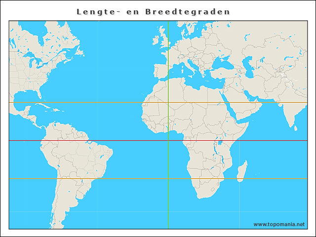 Topografie Belangrijke Lengte- en Breedtegraden | www.topomania.net
