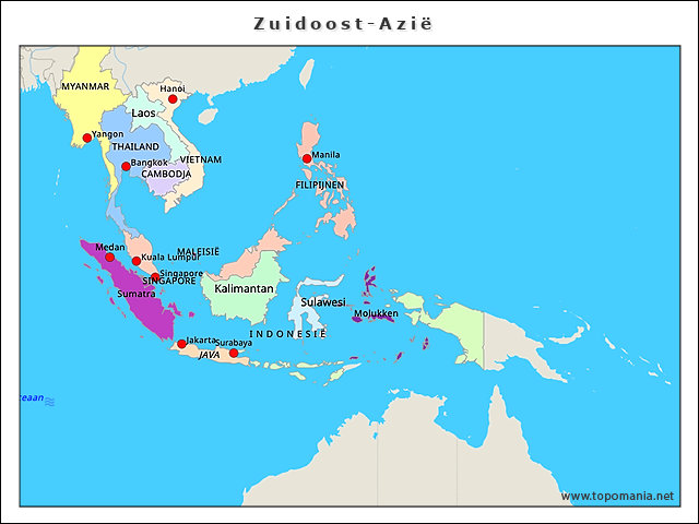 Topografie Zuidoost-Azië | www.topomania.net