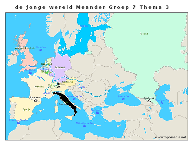 Topografie de jonge wereld Meander Groep 7 Thema 3 | www.topomania.net