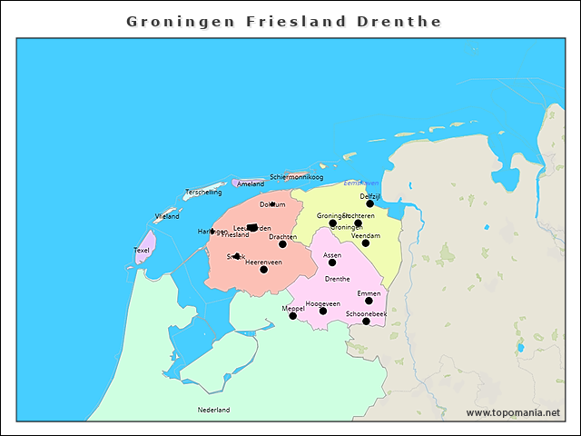 Topografie Groningen Friesland Drenthe | www.topomania.net