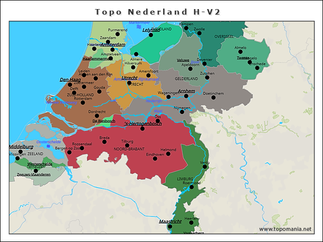 Topografie Topo Nederland H-V2 | www.topomania.net