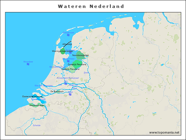 Geography Wateren Nederland | www.topomania.net