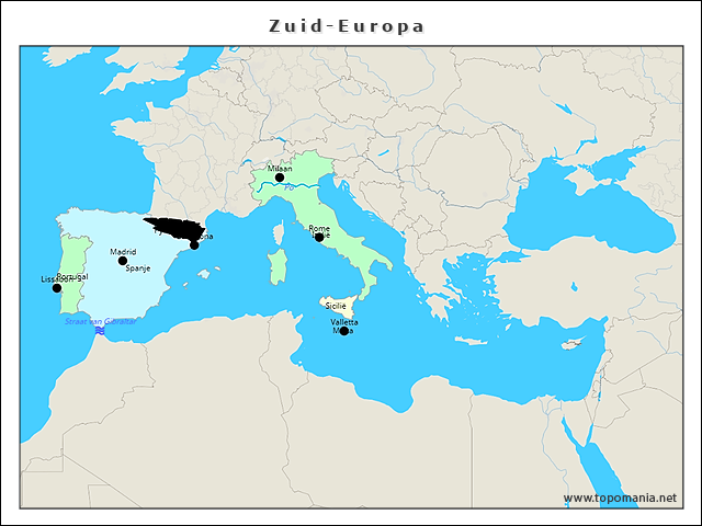 Topografie Zuid-Europa | www.topomania.net