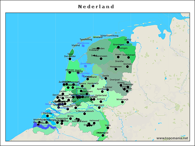 Topografie Nederland | www.topomania.net