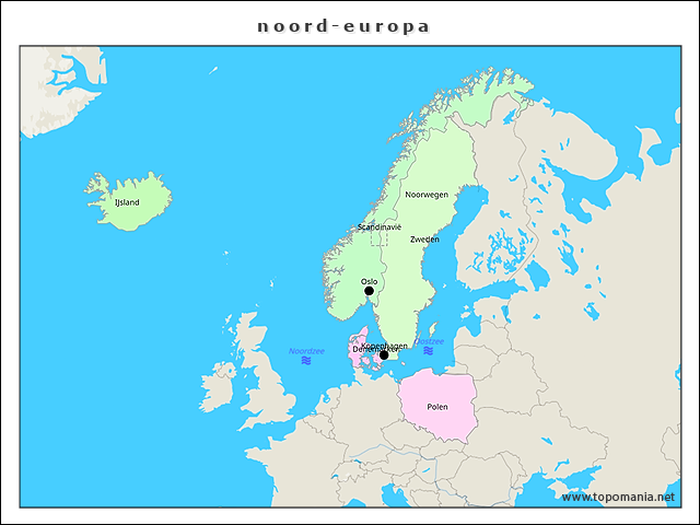 Topografie noord-europa | www.topomania.net