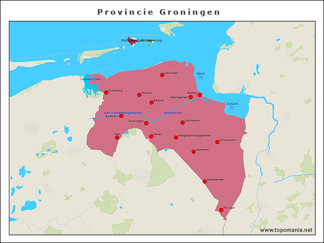 Topografie Provincie Groningen | www.topomania.net