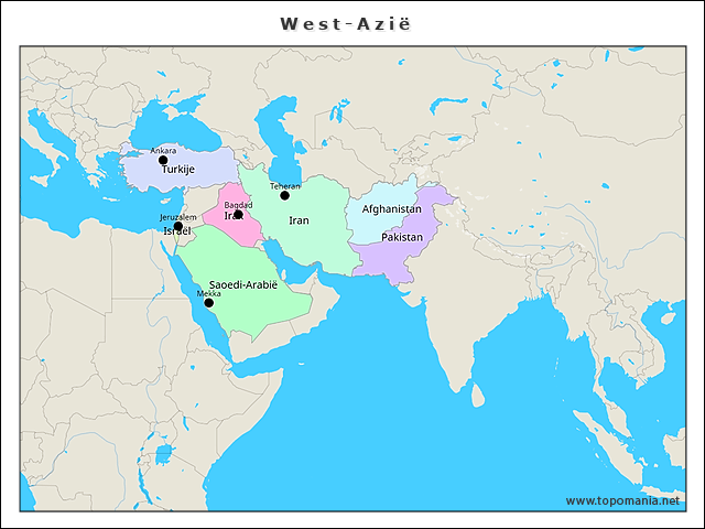 Topografie West-Azië | www.topomania.net