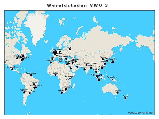 Topografie Wereldsteden VWO 3 | www.topomania.net