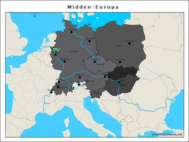 Topografie Midden-Europa | www.topomania.net