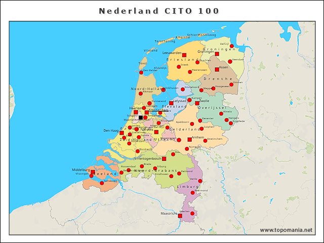 Topografie Nederland CITO 100 | www.topomania.net
