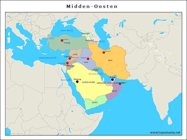 Topografie Midden-Oosten | www.topomania.net
