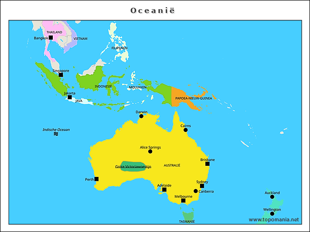 Topografie Oceanië | www.topomania.net