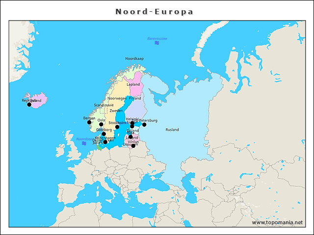 Topografie Noord-Europa | www.topomania.net