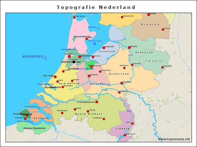 Geography Topografie Nederland | www.topomania.net