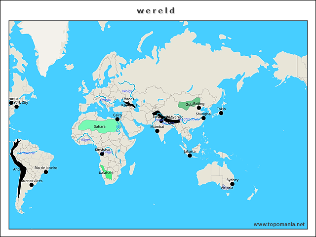 Topografie wereld | www.topomania.net