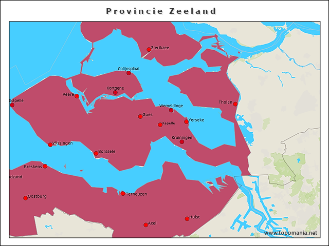 Topografie Provincie Zeeland | www.topomania.net