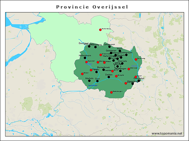 Topografie Provincie Overijssel | www.topomania.net