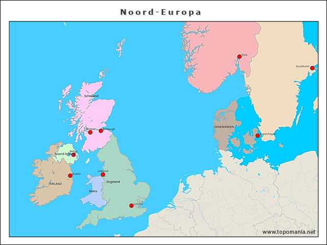 Topografie Noord-Europa | www.topomania.net