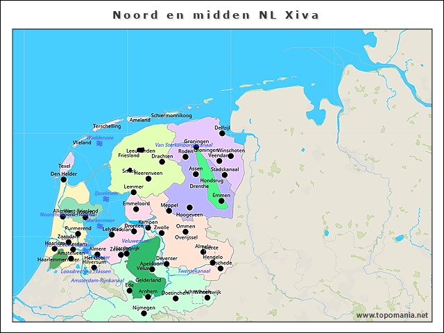 Topografie Noord en midden NL | www.topomania.net