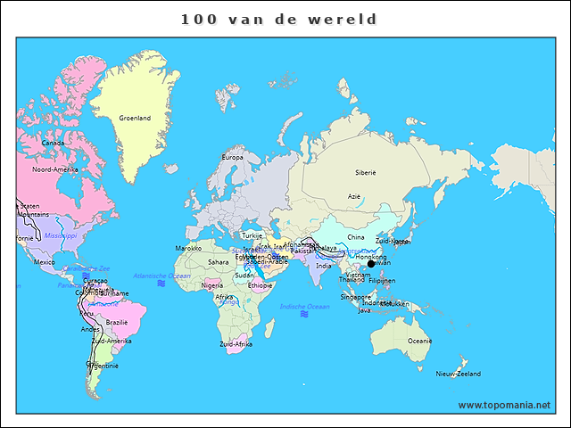 Topografie 100 van de wereld | www.topomania.net