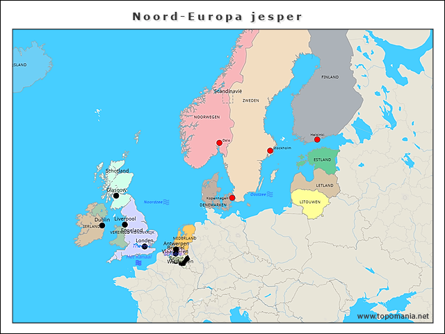 Topografie Noord-Europa jesper | www.topomania.net
