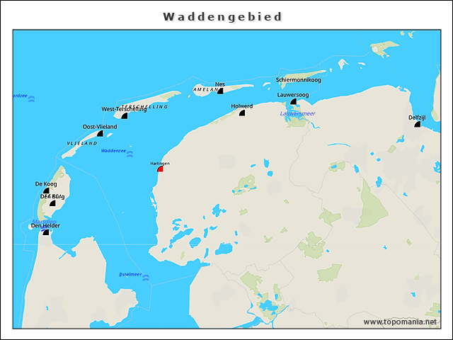 Topografie Waddengebied | www.topomania.net