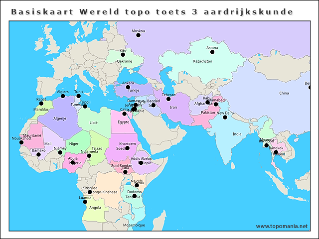 Topografie Basiskaart Wereld topo toets 3 aardrijkskunde | www ...