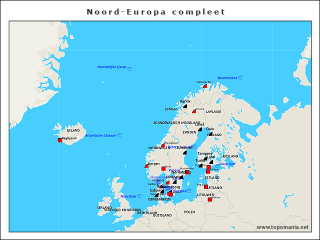 Topografie Noord-Europa compleet | www.topomania.net