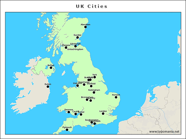 Geography UK Cities | www.topomania.net
