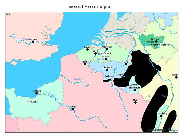 Topografie west-europa | www.topomania.net