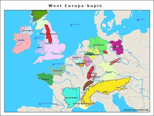 Topografie West Europa-kopie | www.topomania.net