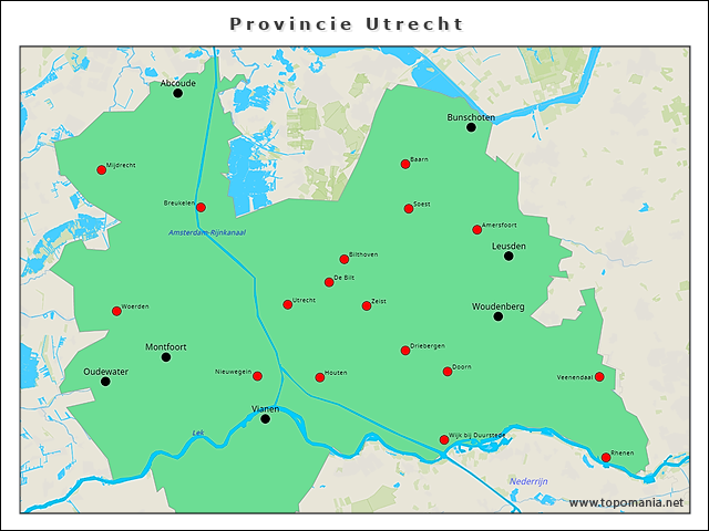 Topografie Provincie Utrecht | www.topomania.net