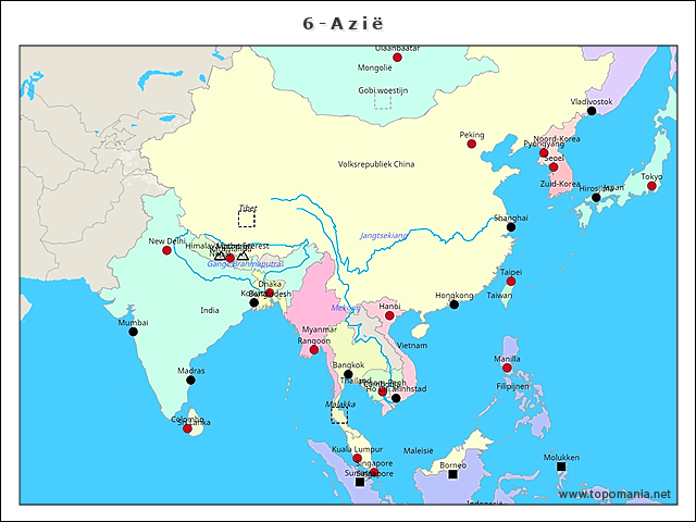 Topografie 6-Azië | www.topomania.net