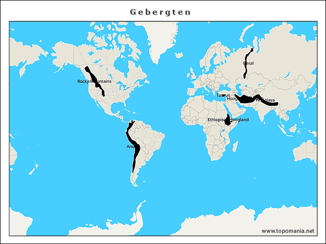Topografie Gebergten | www.topomania.net