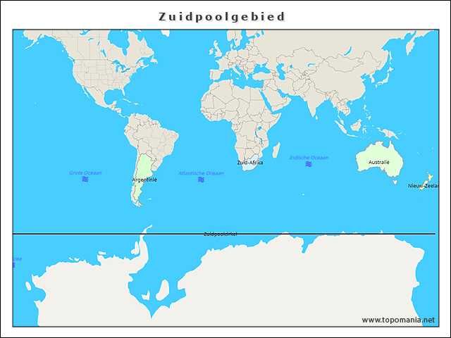 Topografie Zuidpoolgebied | www.topomania.net