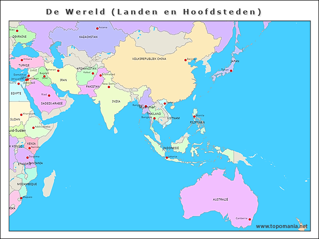 Geography De Wereld (Landen en Hoofdsteden) | www.topomania.net
