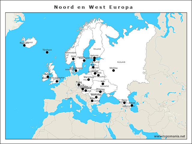 Topografie Noord en West Europa | www.topomania.net