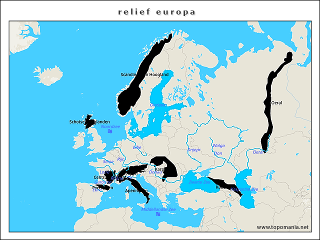 Topografie relief europa | www.topomania.net