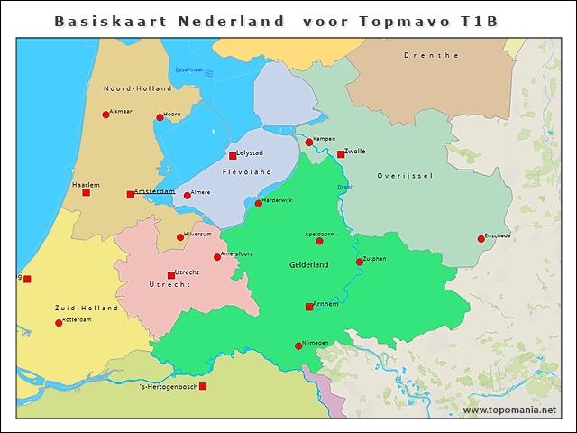Topografie Basiskaart Nederland voor Topmavo T1B | www.topomania.net