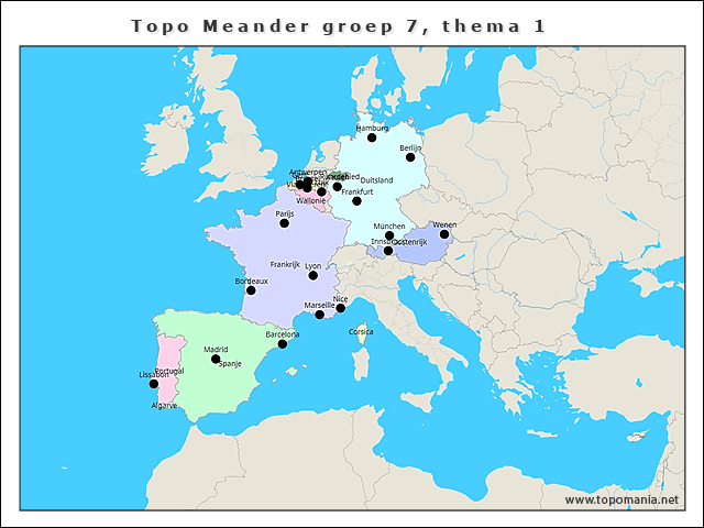 Topografie Topo Meander groep 7, thema 1 | www.topomania.net