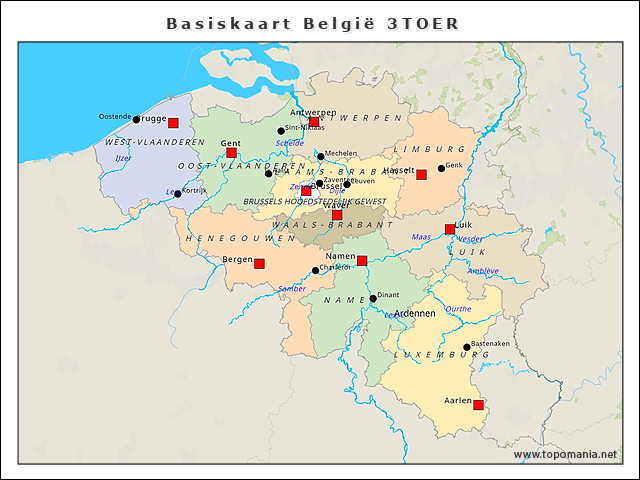 Topografie Basiskaart België 3TOER | www.topomania.net