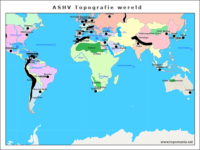 Topografie ASHV Topografie wereld | www.topomania.net