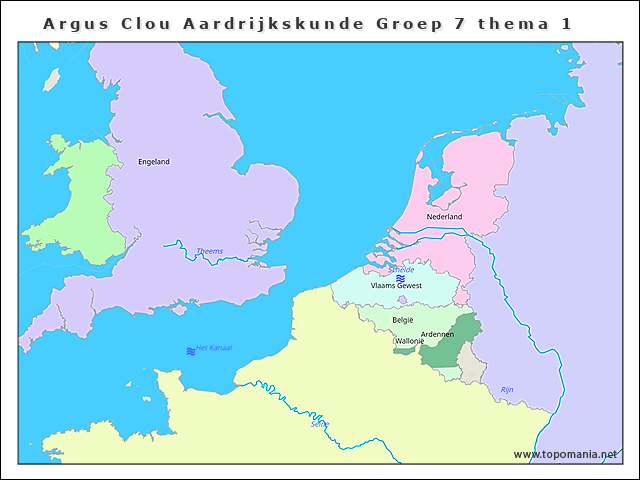 Topografie Argus Clou Aardrijkskunde Groep 7 thema 1 | www.topomania.net